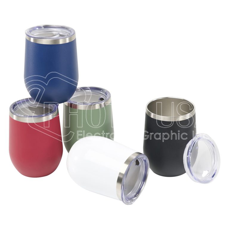 12 oz. Colored Powder Coated Stainless Steel Stemless Wine Cup for ...